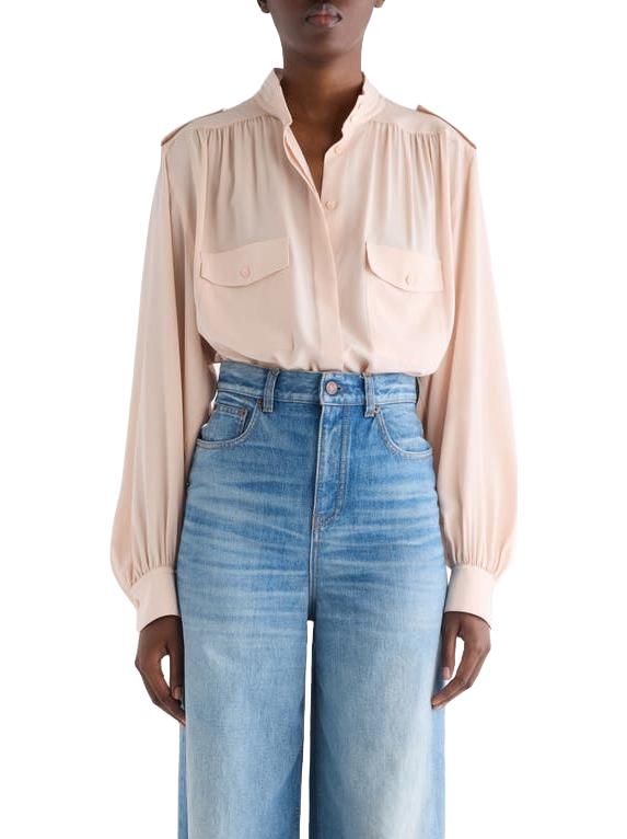 CHLOÉ Gathered Silk Crêpe de Chine Shirt